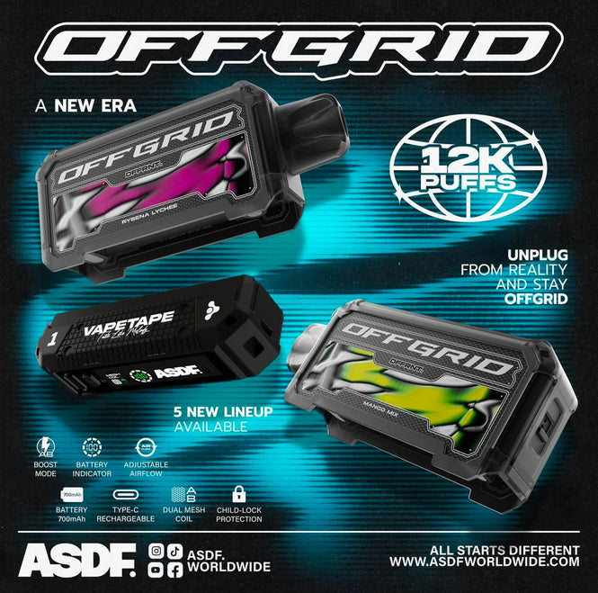 ASDF OFFGRID 12000 PUFFS CARTRIDGE – Vape Lala